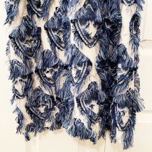 Calvin Luo | Dresses | Nwt Calvin Luo White And Blue Fringe Slip Midi ...